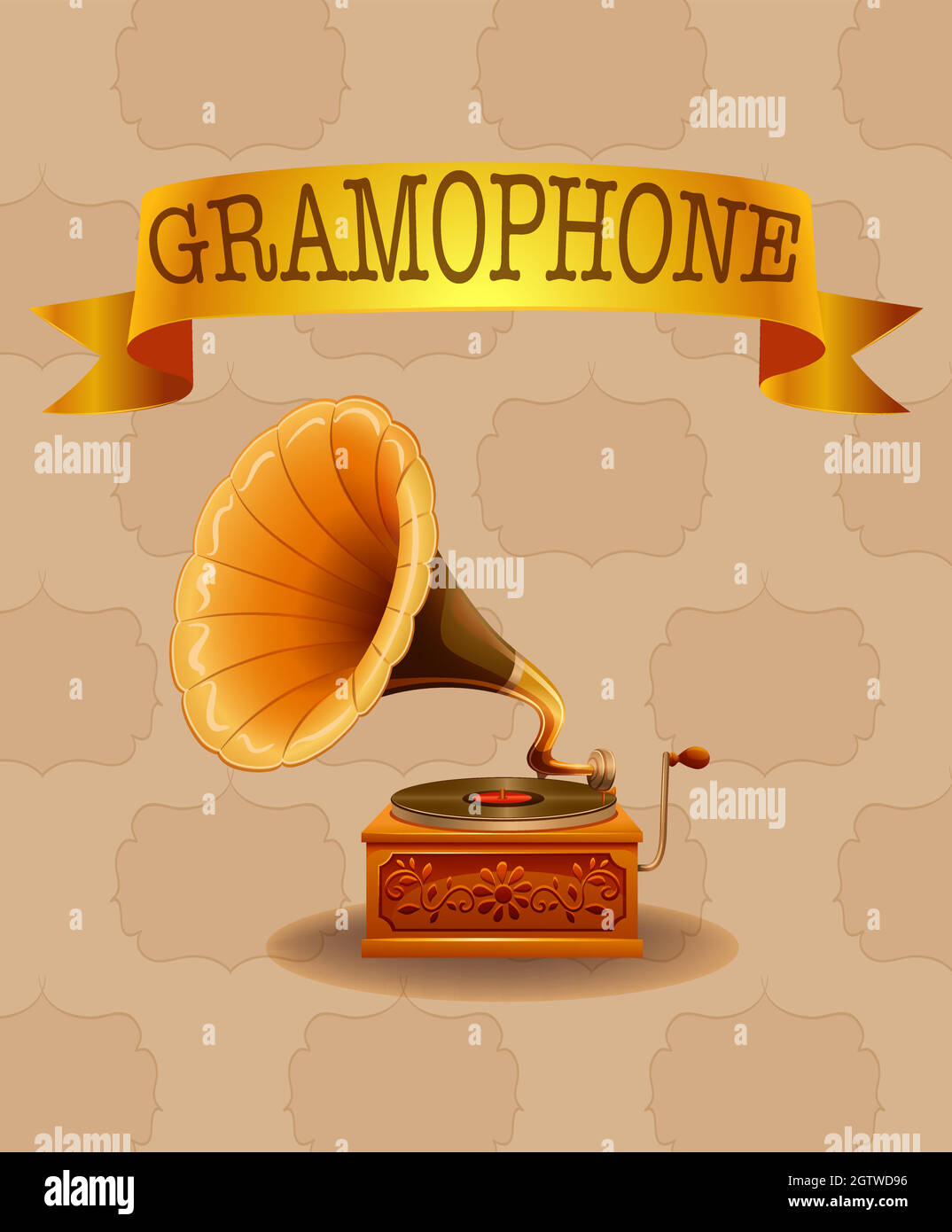 Retro illustration gramophone Stock Vector Images - Alamy