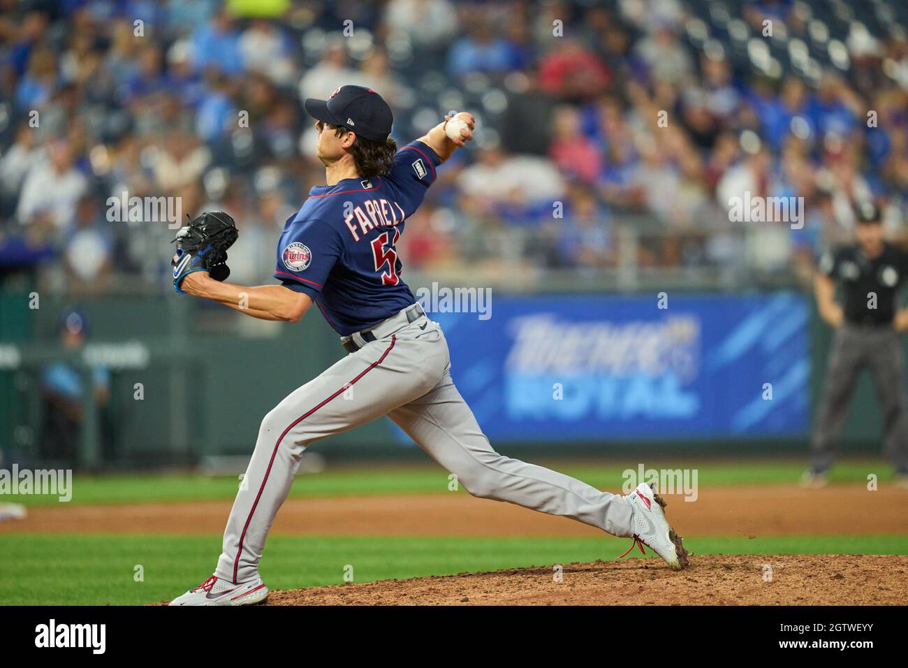 Kansas City MO, USA. 1st Oct, 2021. Minnesota pitcher Luke Farrell (51 ...