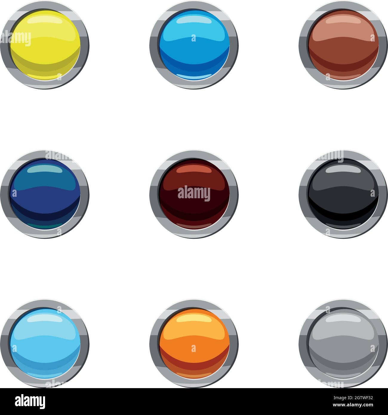 Buttons for web icons set, cartoon style Stock Vector Image & Art - Alamy