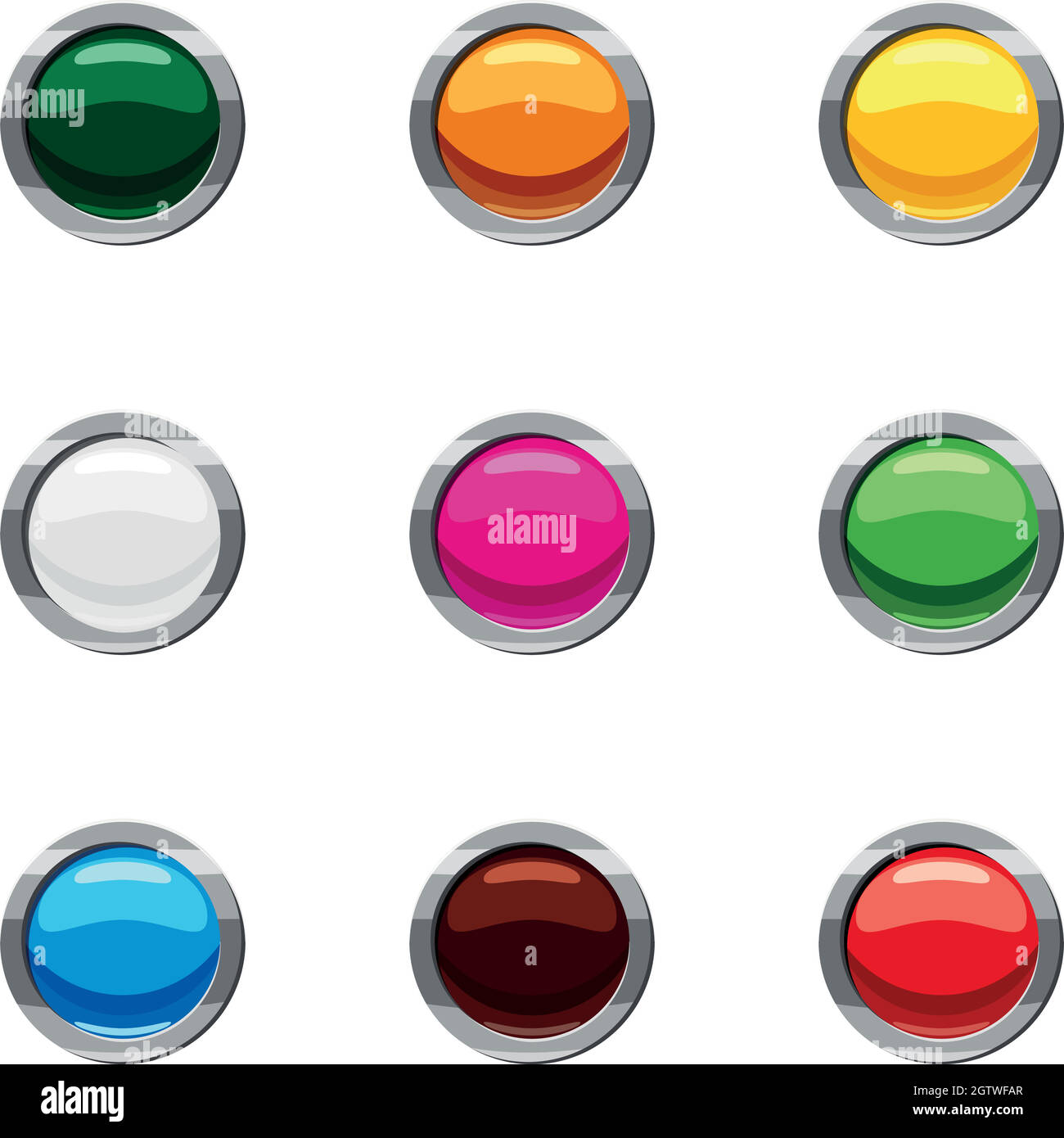 Different buttons icons set, cartoon style Stock Vector Image & Art - Alamy