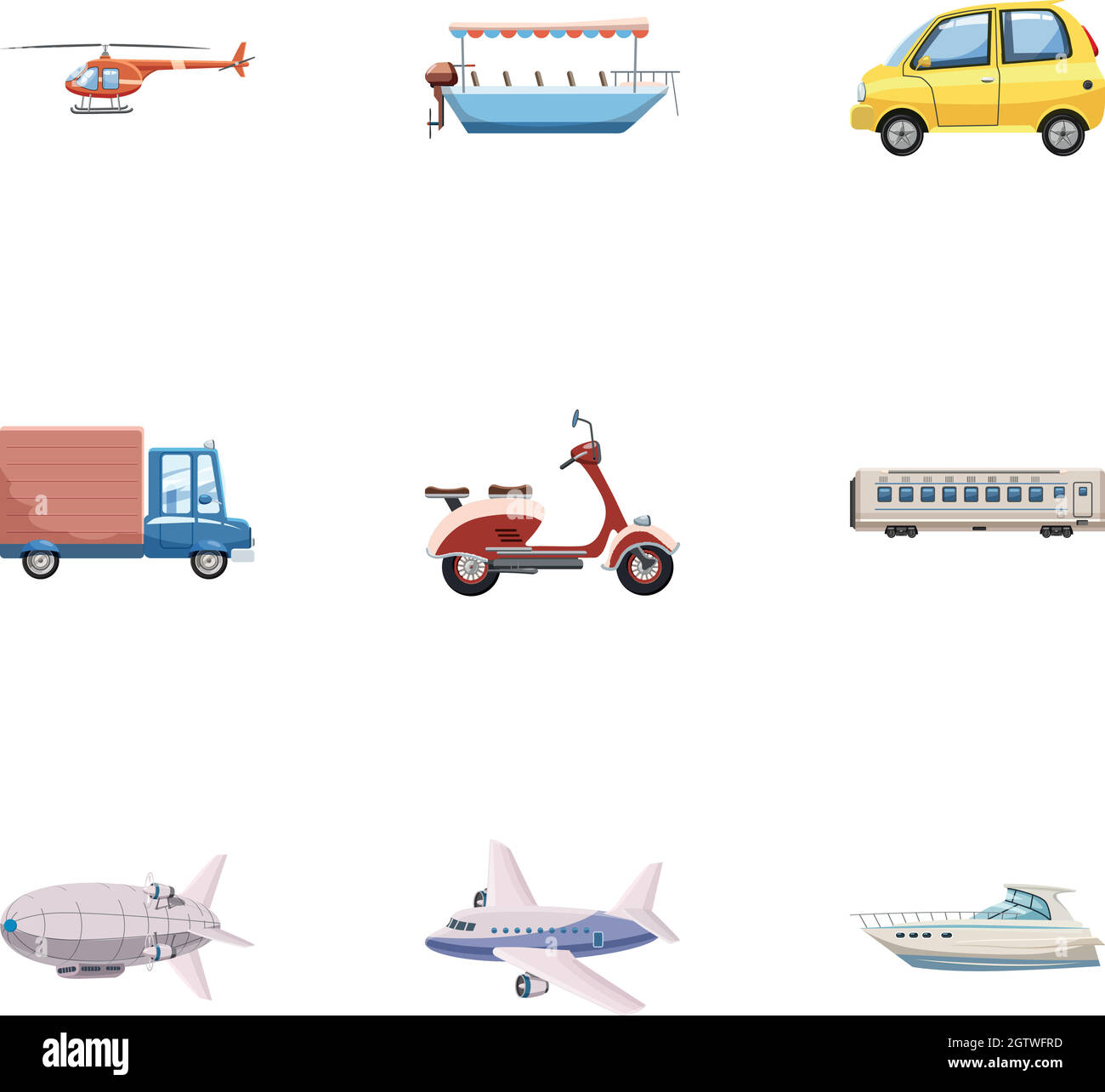 Transport icons set, cartoon style Stock Vector Image & Art - Alamy
