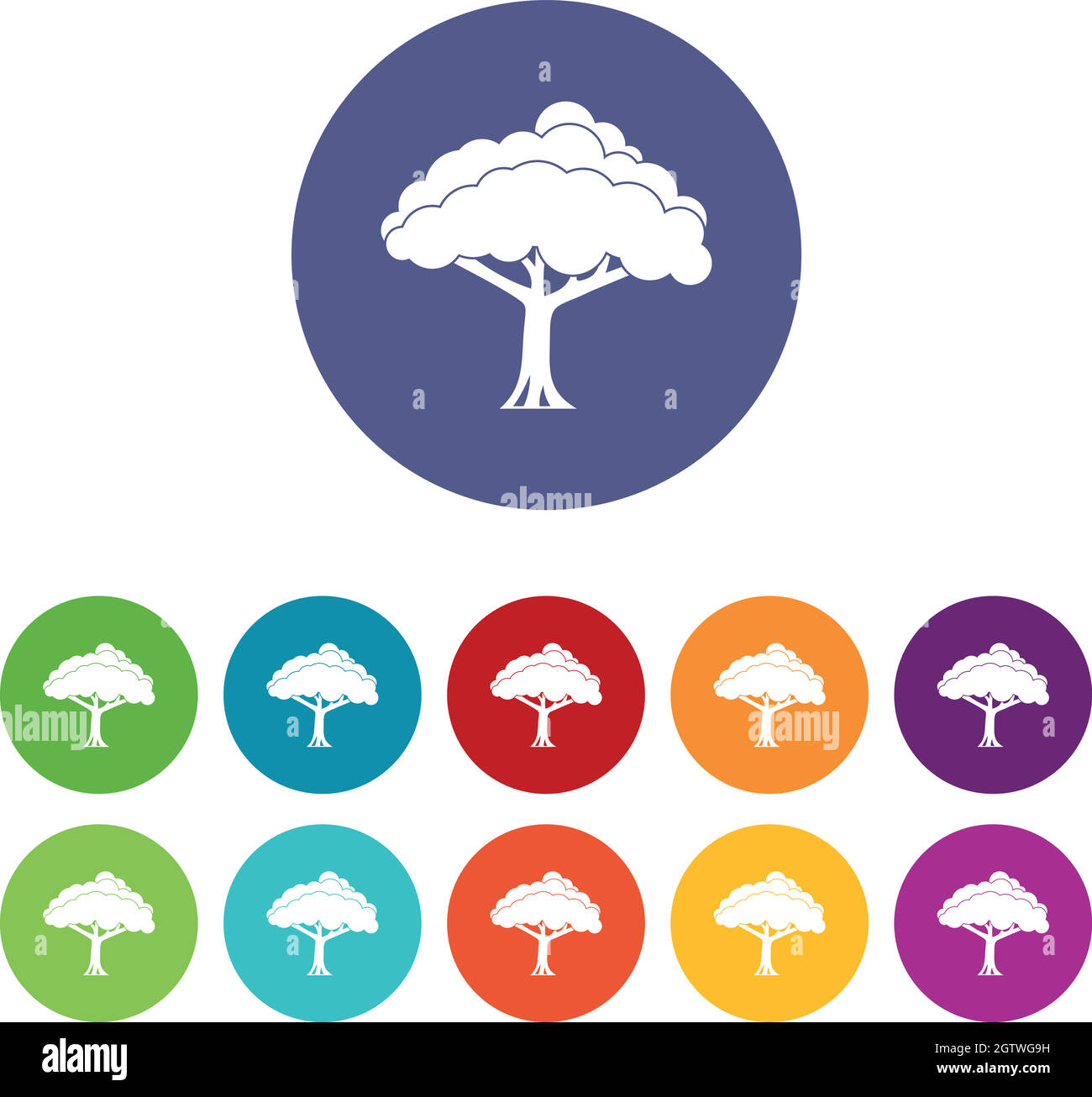 Tree set icons Stock Vector Image & Art - Alamy