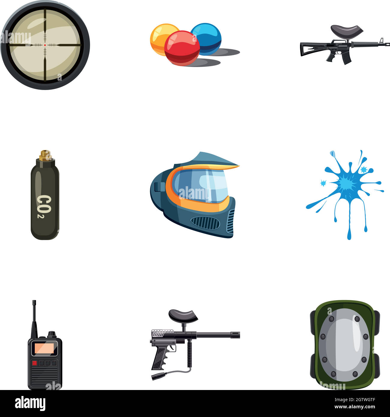 Outfit paintball icons set, cartoon style Stock Vector Image & Art - Alamy