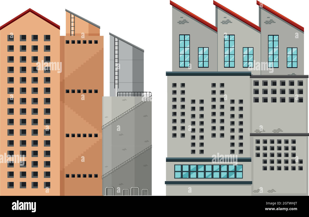 Two factory building design Stock Vector Image & Art - Alamy
