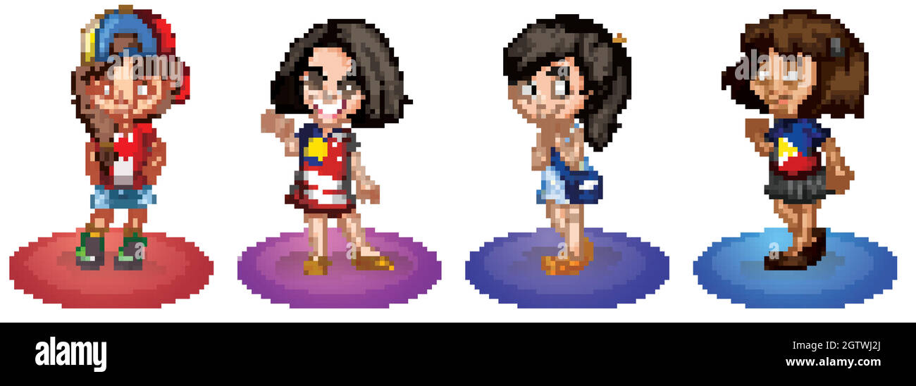 Four girls from different countries Stock Vector Image & Art - Alamy