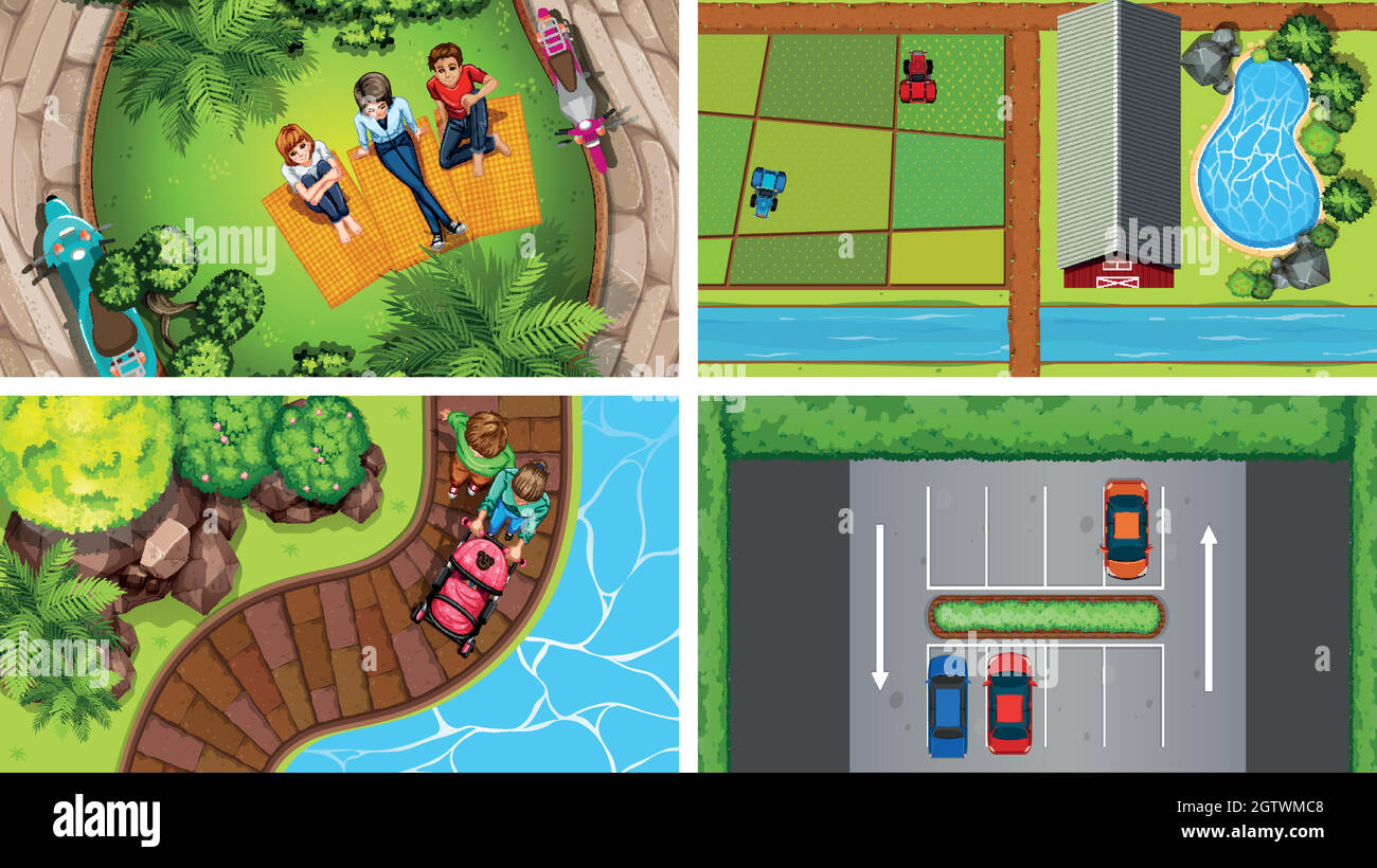 Top down view set Stock Vector Images - Alamy