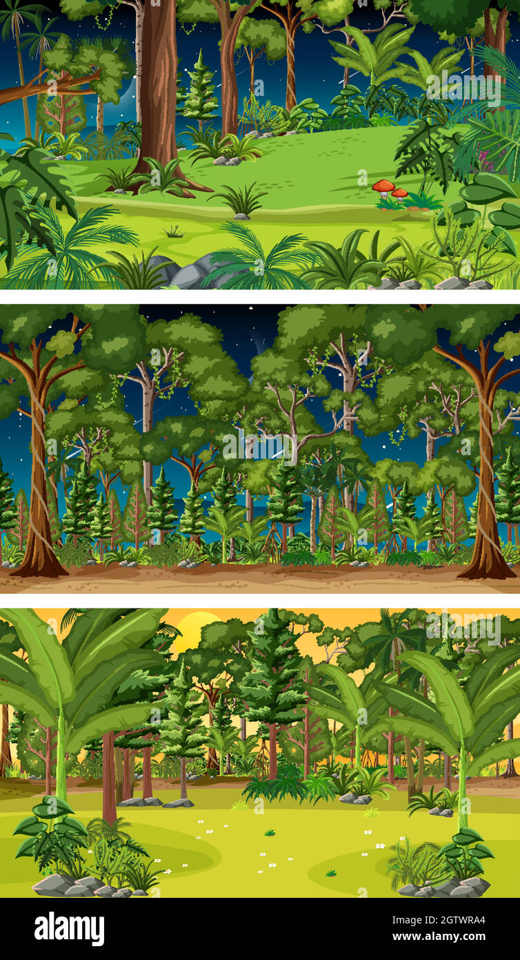 Three different nature horizontal scenes Stock Vector Image & Art - Alamy