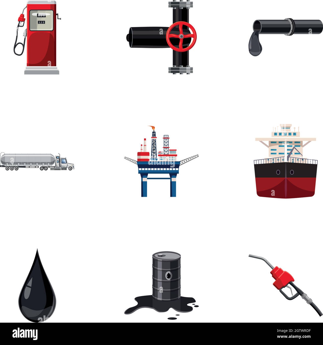 Oil rig vector cartoon hi-res stock photography and images - Alamy