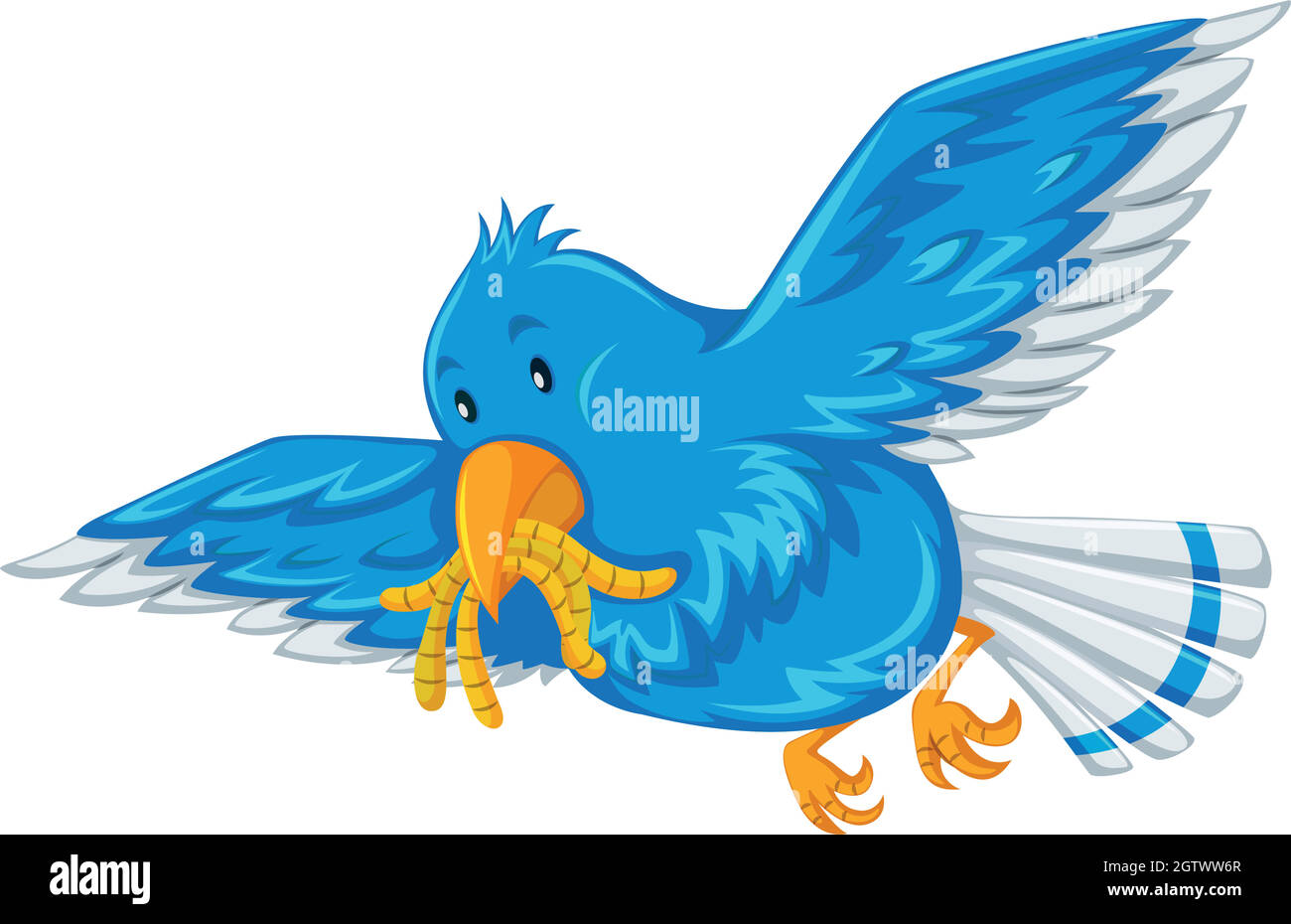 Blue bird with worms in its mouth Stock Vector Image & Art - Alamy