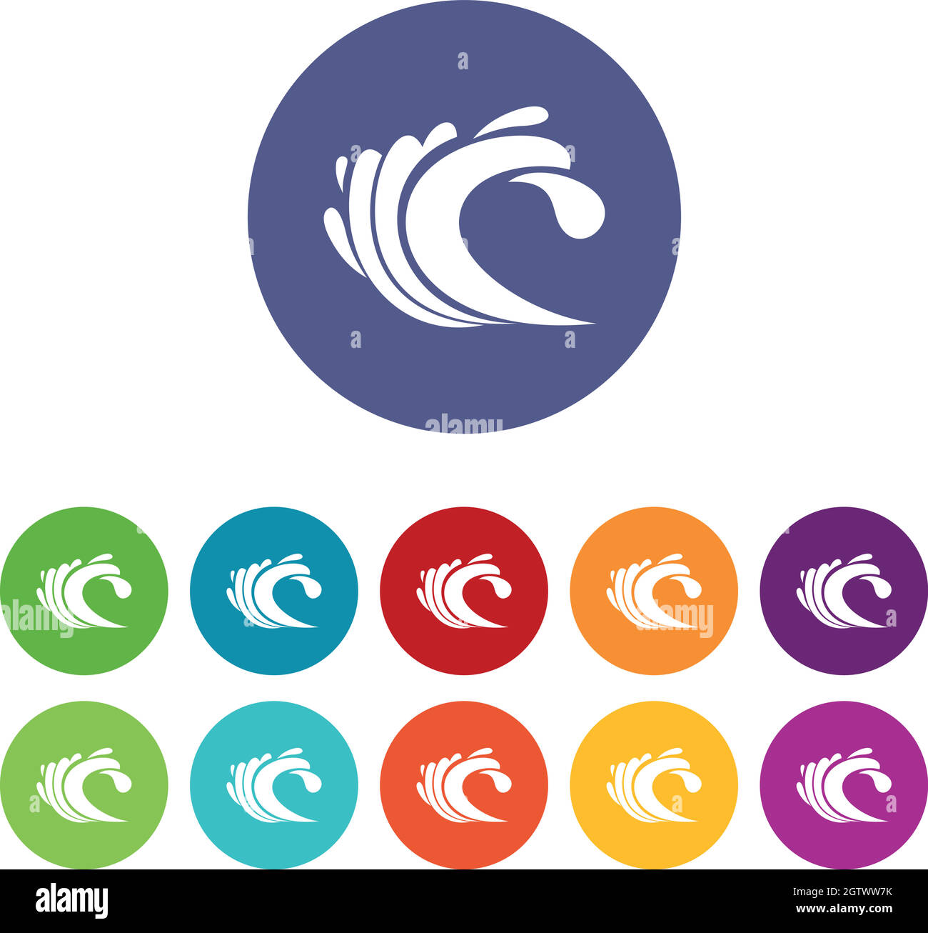 Wave set icons Stock Vector Image & Art - Alamy