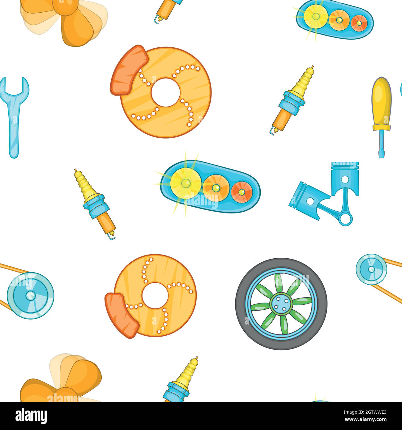 Repair machine pattern, cartoon style Stock Vector Image & Art - Alamy