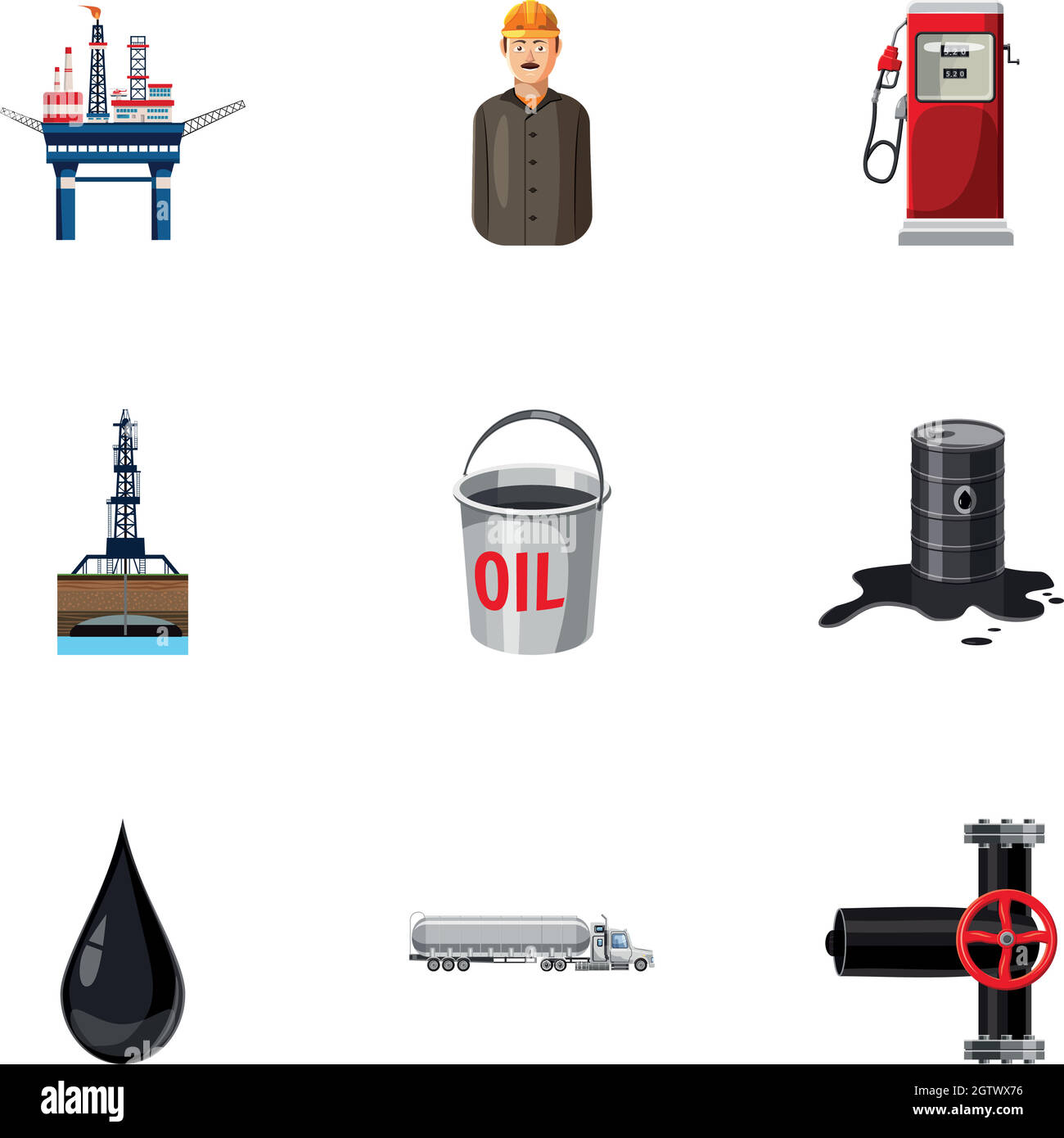 Oil production industry icons Stock Vector Images - Alamy
