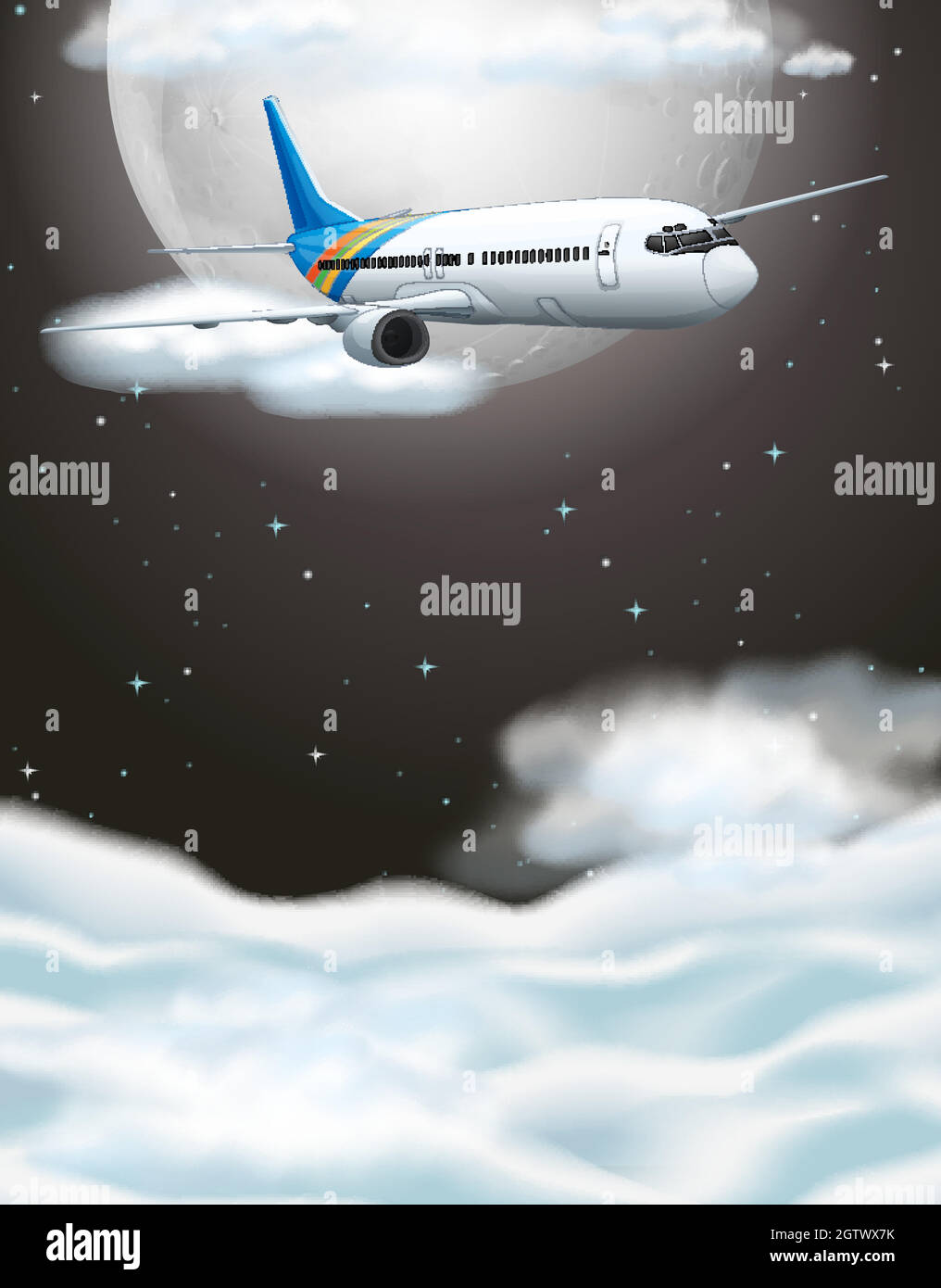 Dark sky clouds stars Stock Vector Images - Alamy