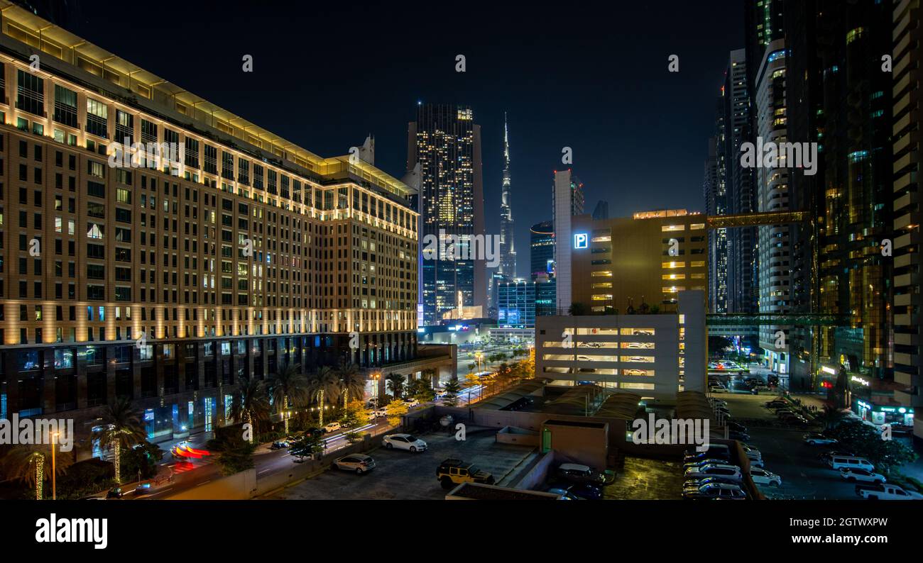 Night architectural photography from Dubai, UAE Stock Photo - Alamy