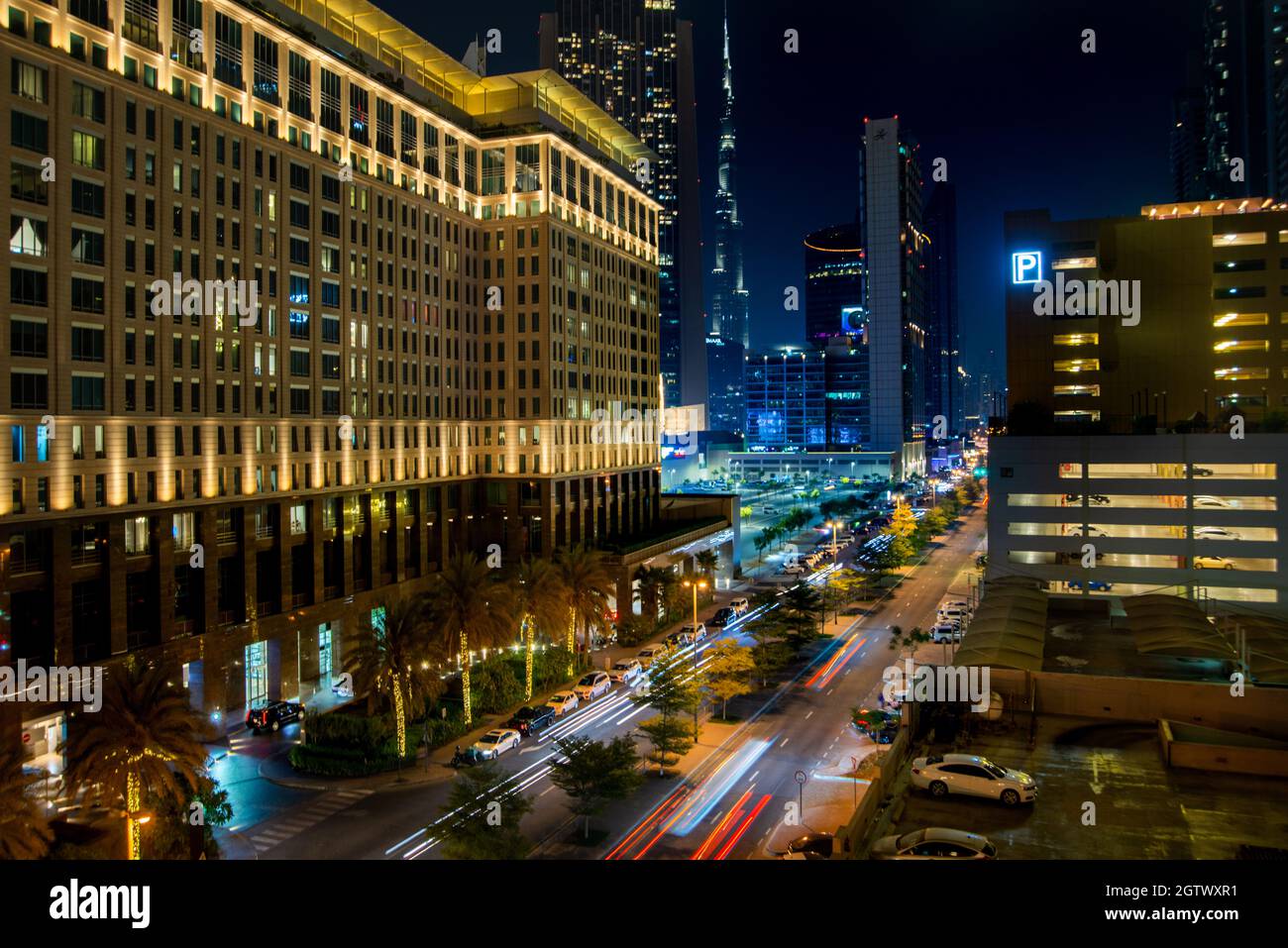 Night architectural photography from Dubai, UAE Stock Photo - Alamy
