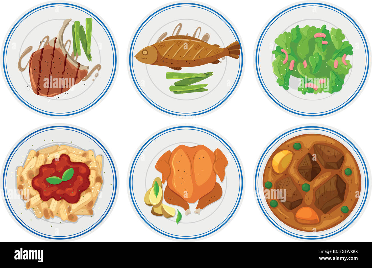 Different types food on Stock Vector Images - Alamy