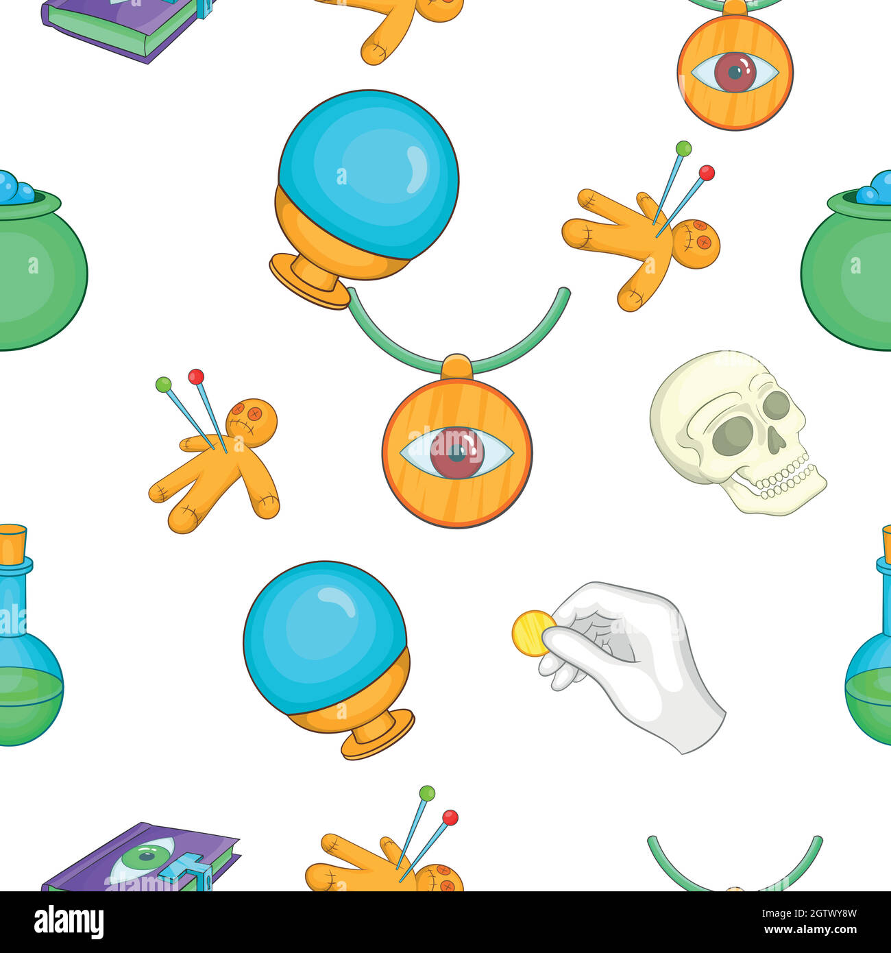 Tricks pattern, cartoon style Stock Vector Image & Art - Alamy