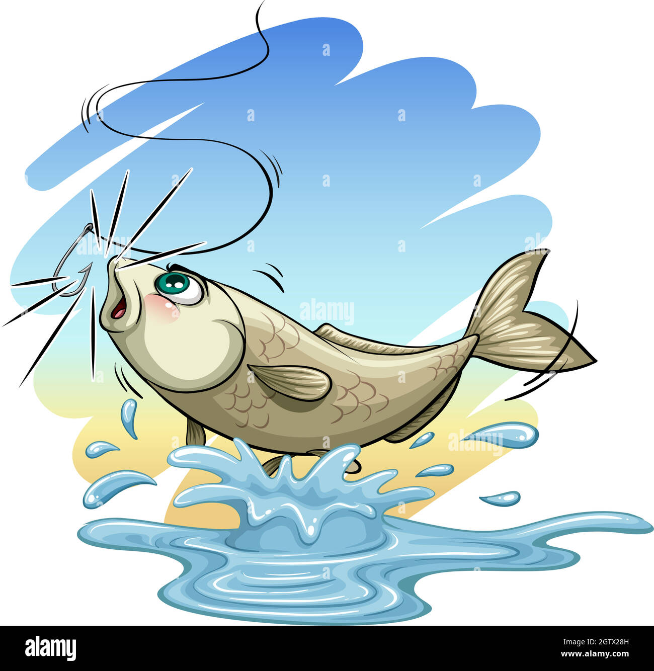 Fish hook drawing hi-res stock photography and images - Alamy