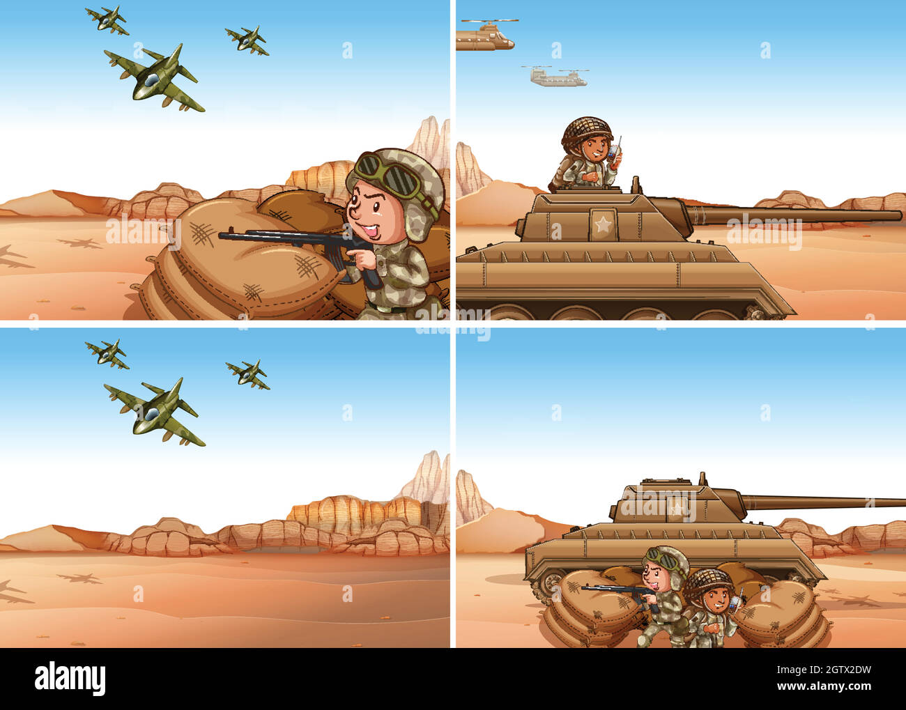Set of army and war scenes Stock Vector Image & Art - Alamy