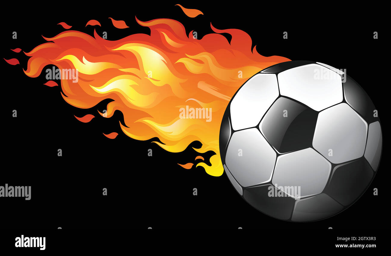 Soccer Ball On Fire Drawing