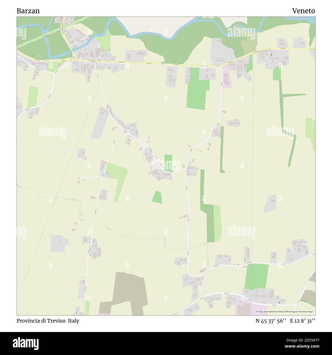 Barzan, Provincia di Treviso, Italy, Veneto, N 45 37' 56'', E 12 8' 31 ...
