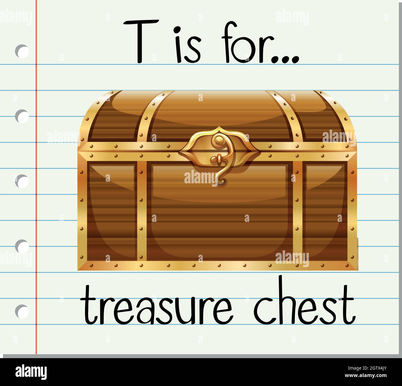 Flashcard letter T is for treasure chest Stock Vector Image & Art - Alamy