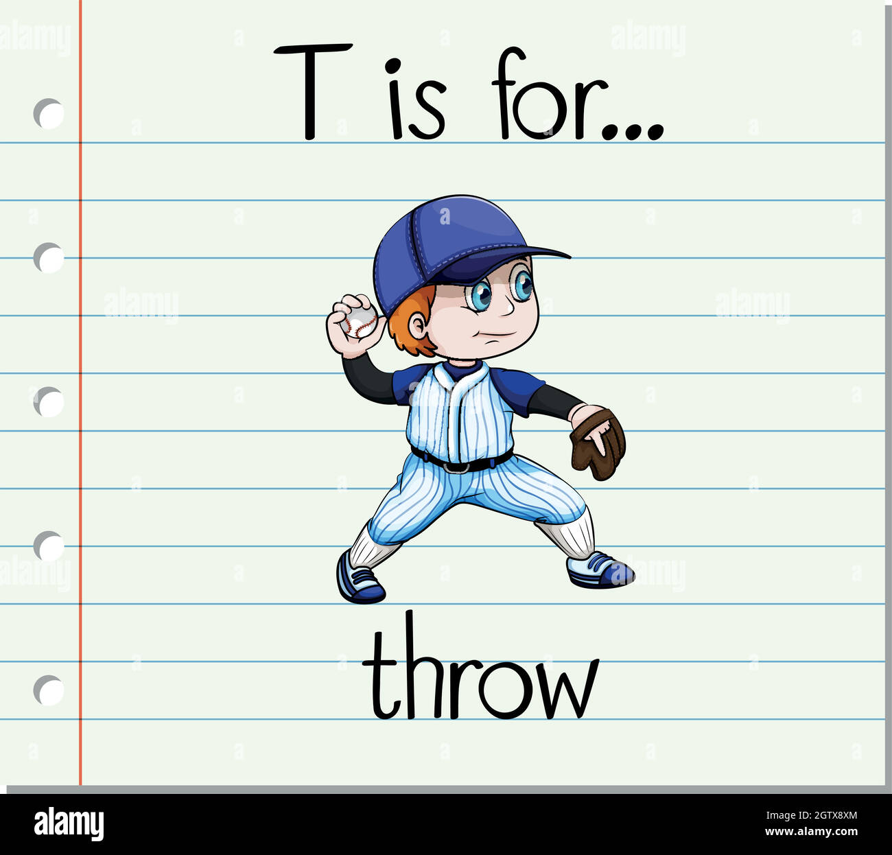 Flashcard letter T is for throw Stock Vector Image & Art - Alamy