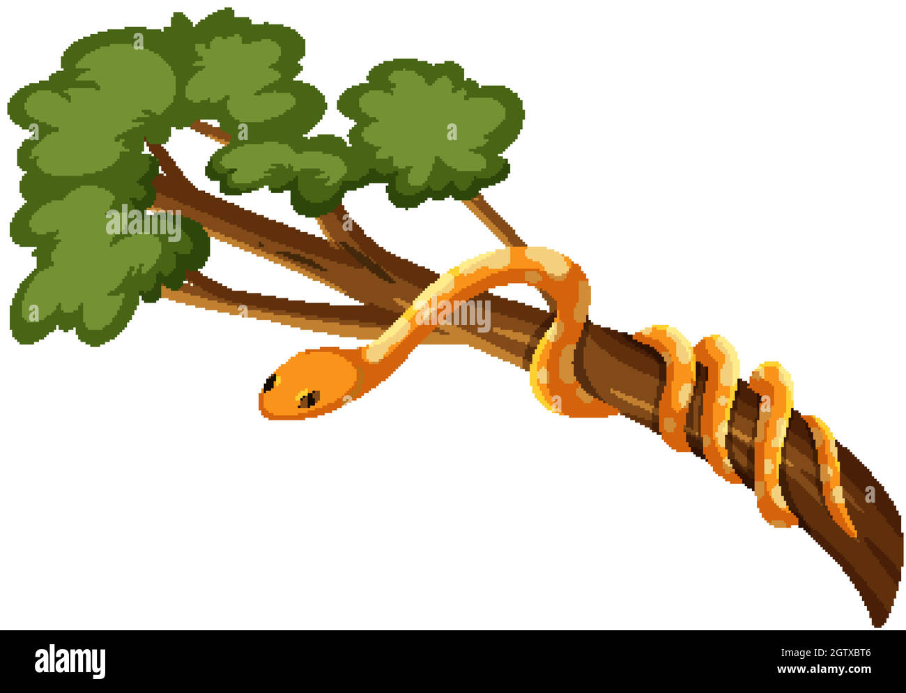 Snake on a branch isolated on white background Stock Vector Image & Art ...