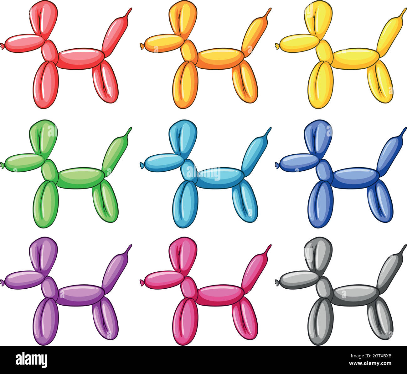 Set of colourful dog balloons Stock Vector Image & Art - Alamy
