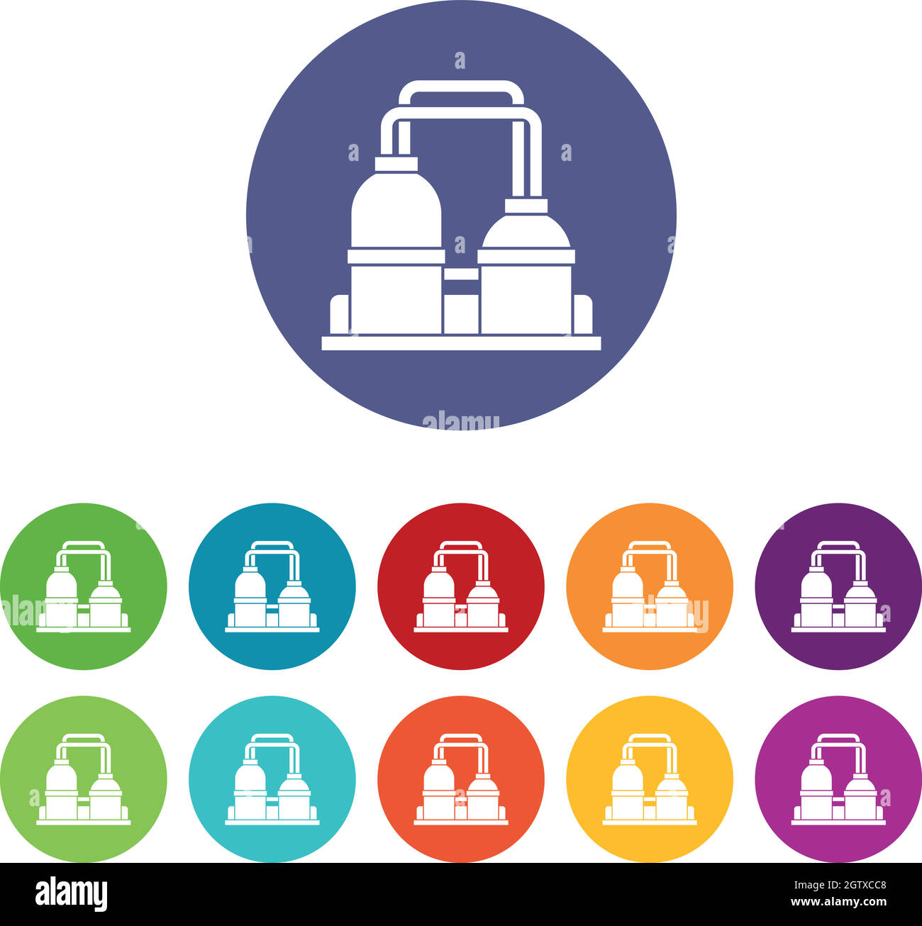 Oil processing factory set icons Stock Vector Image & Art - Alamy