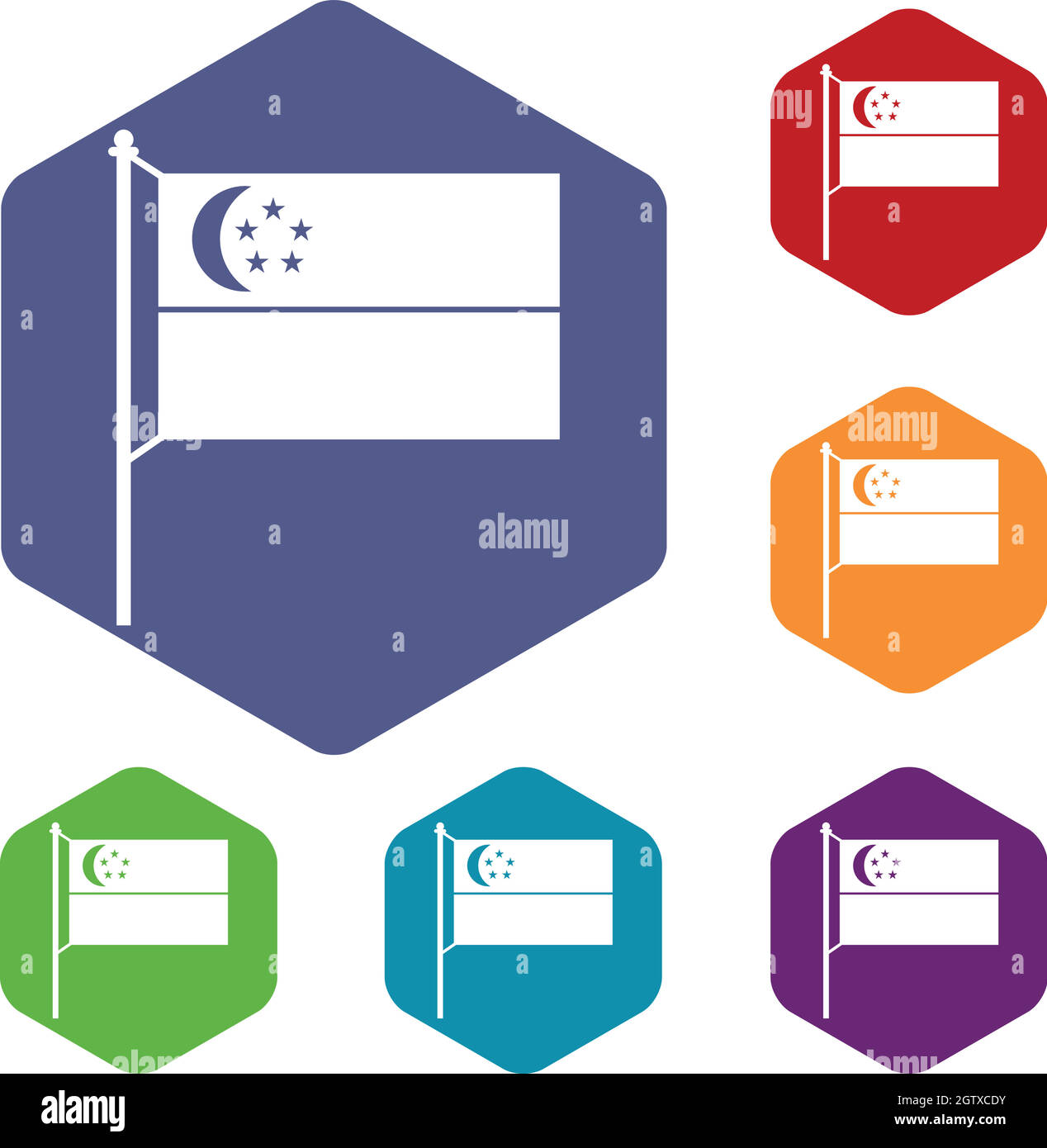 Singapore silk flag hi-res stock photography and images - Alamy