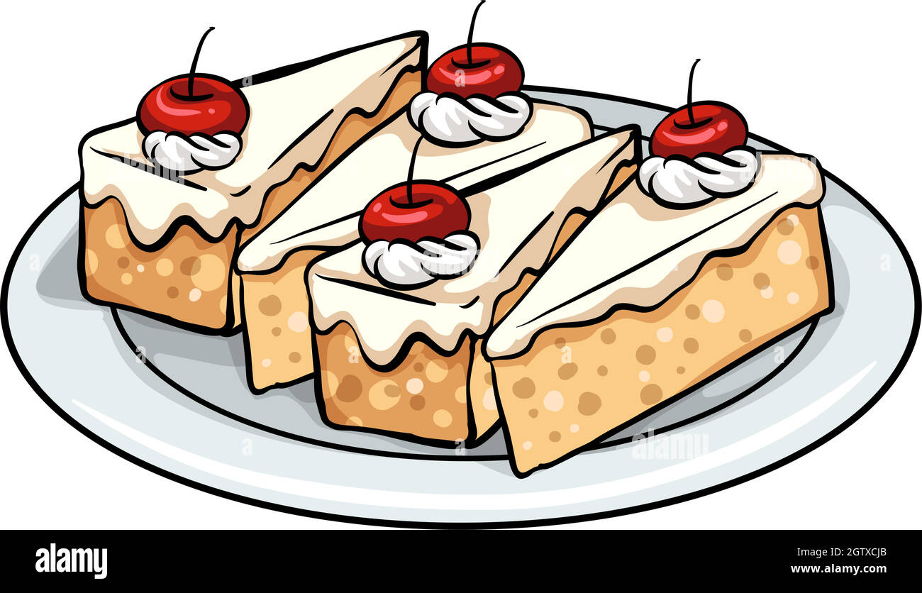Four slices cake Stock Vector Images - Alamy