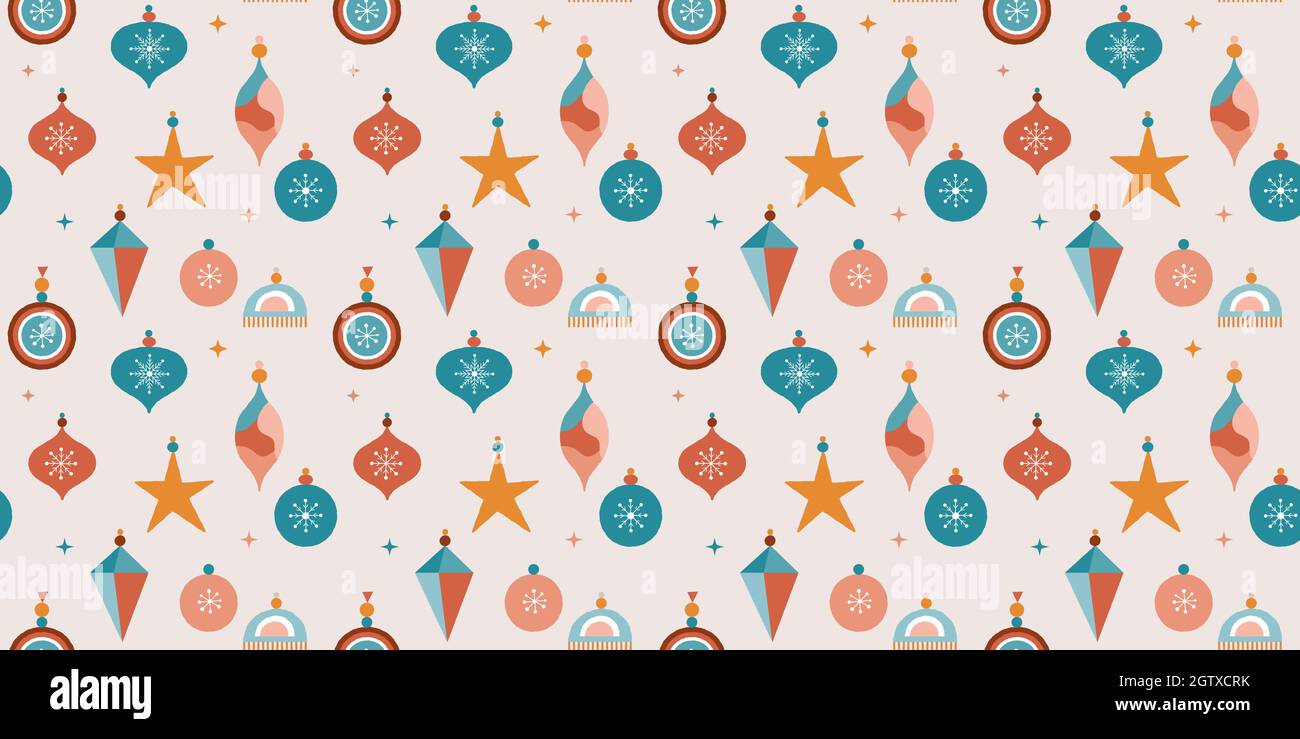 Winter, Christmas seamless pattern design, Boho, Bohemian modern style ...