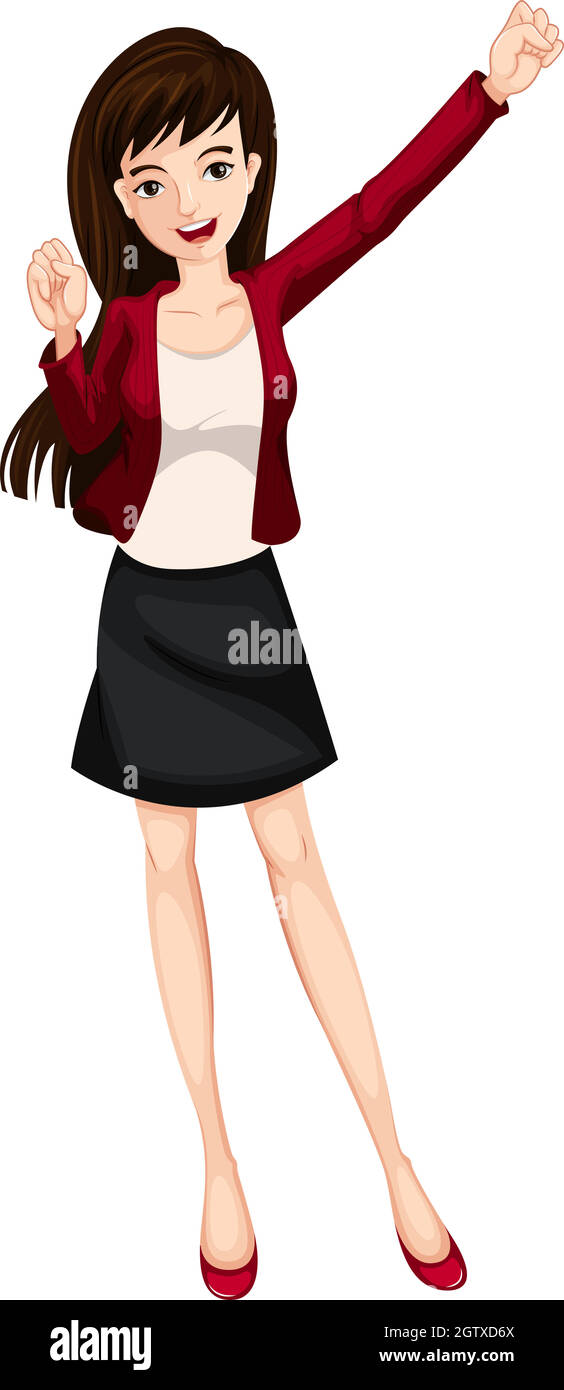 Happy Female Office Worker Clipart