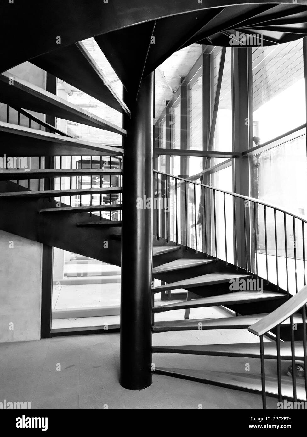Spiral Stairs Low Angle View Of Staircase In Building Stock Photo - Alamy