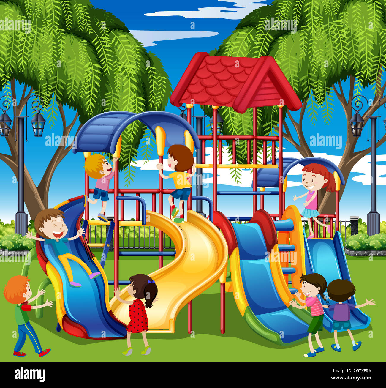 Playgrounds With Kids Clip Art