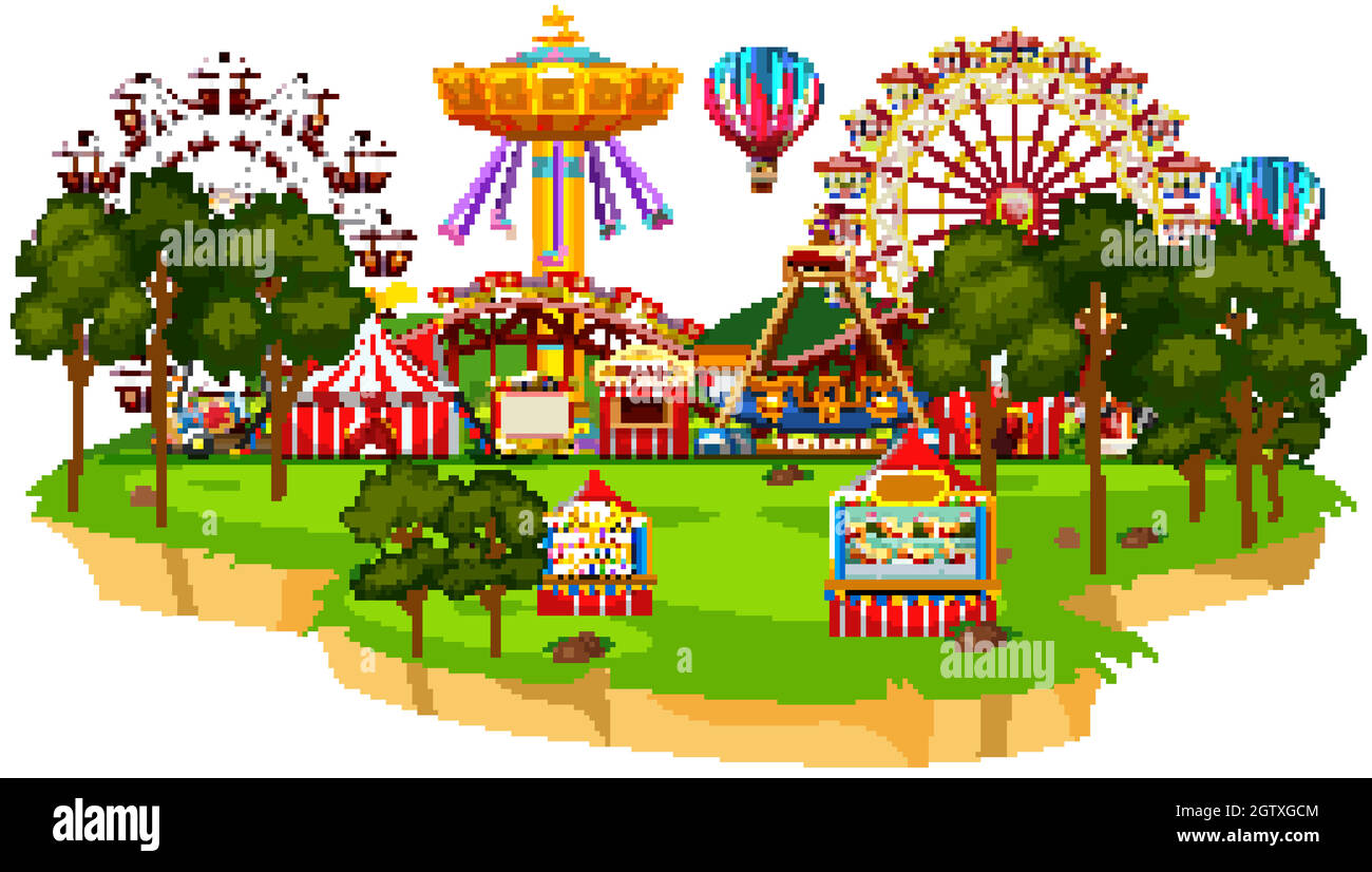 Fun wheel in park Cut Out Stock Images & Pictures - Alamy