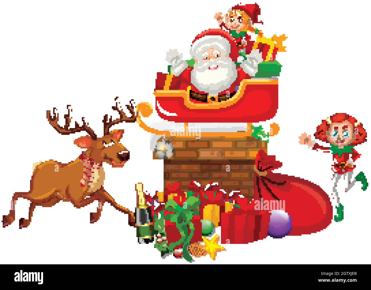Santa with elves hi-res stock photography and images - Alamy