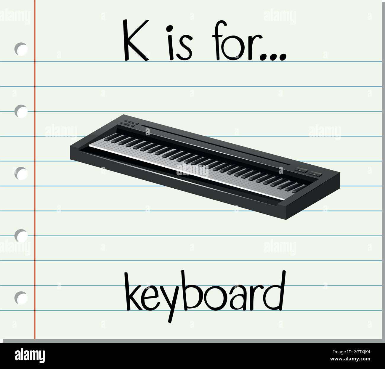 Flashcard letter K is for keyboard Stock Vector Image & Art - Alamy