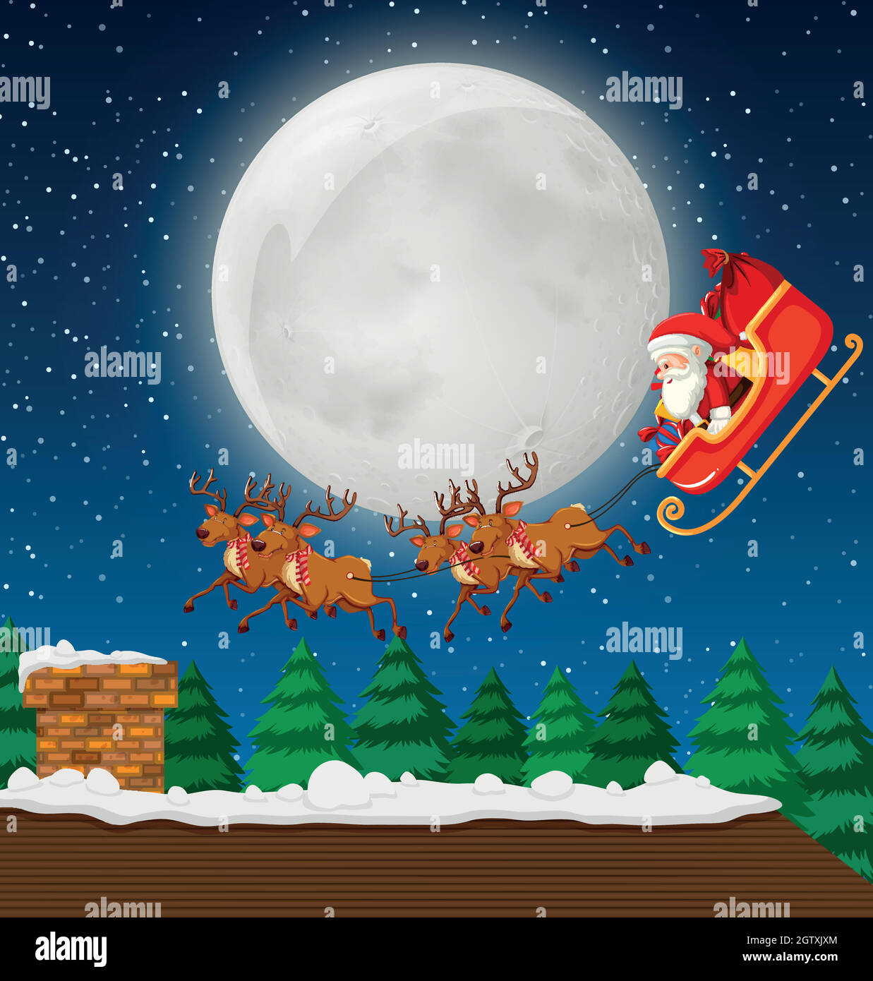 Santa sleigh and reindeer decoration hi-res stock photography and images - Alamy