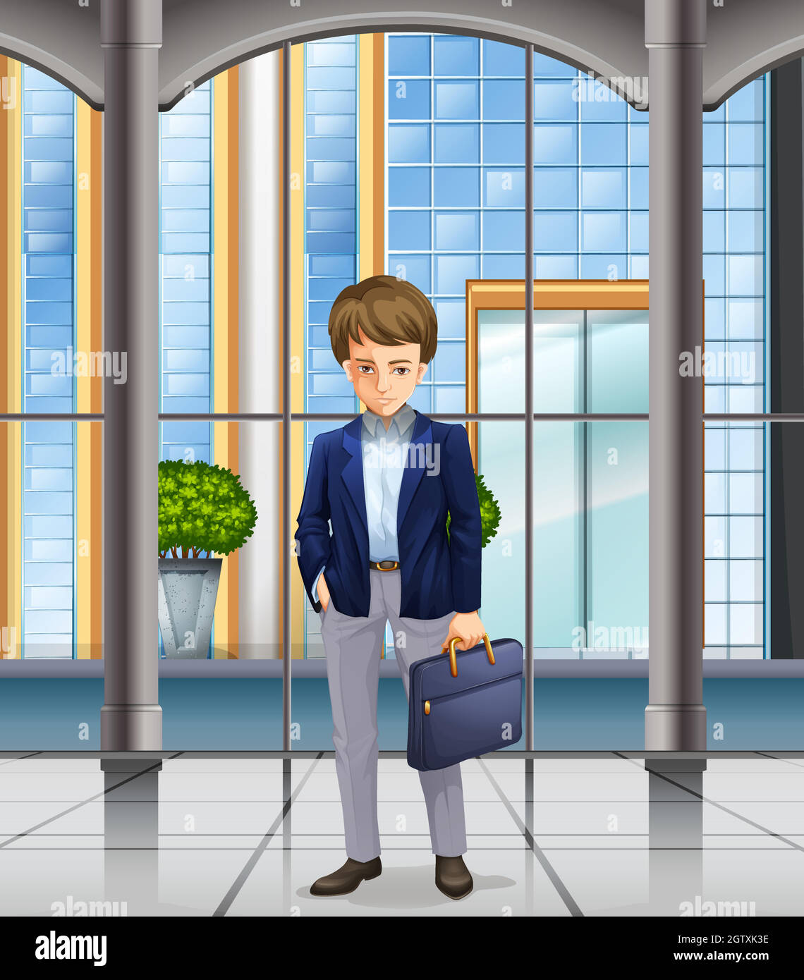 Businessman building background Stock Vector Images - Alamy