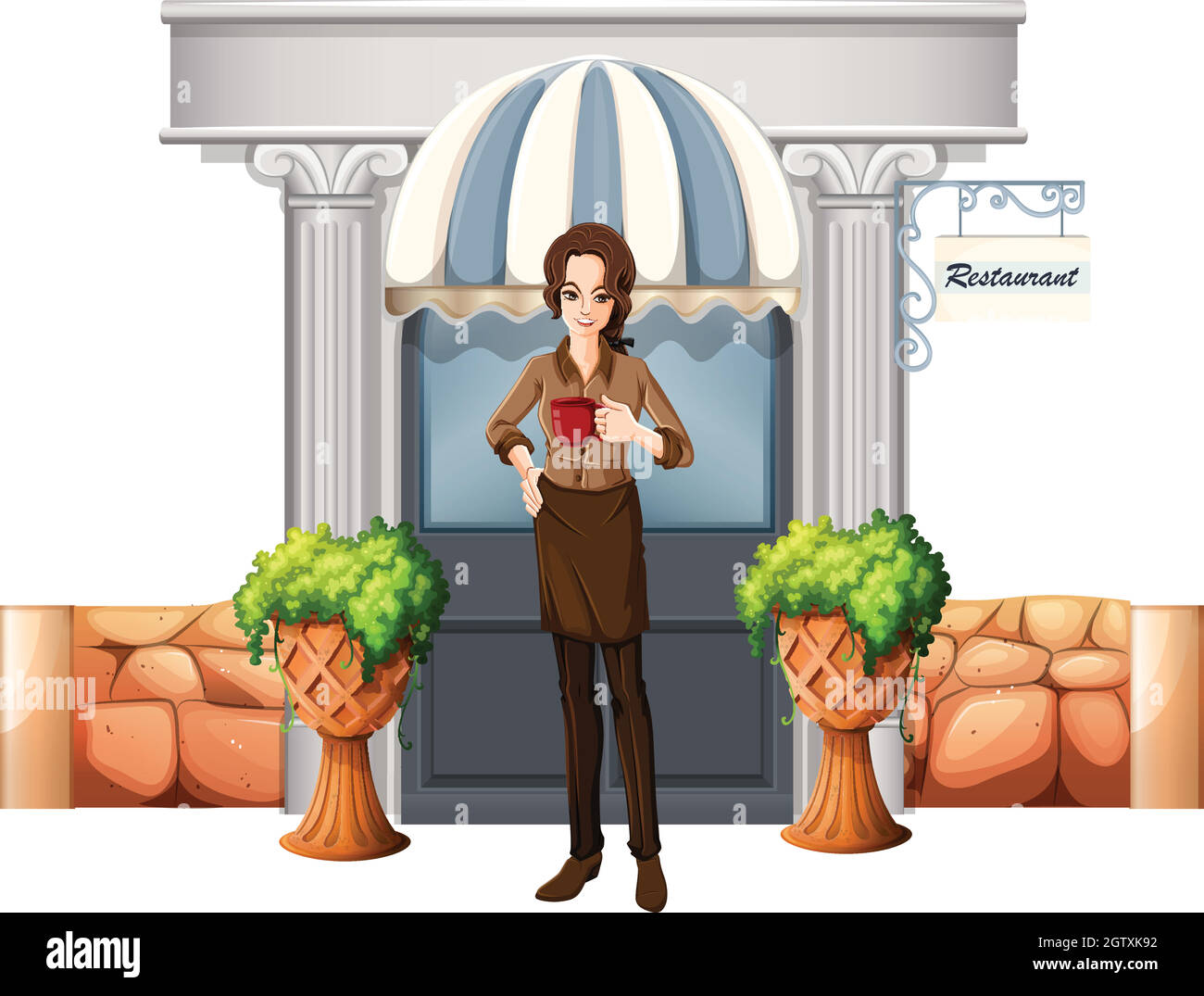 Woman in front of building Stock Vector Images - Alamy