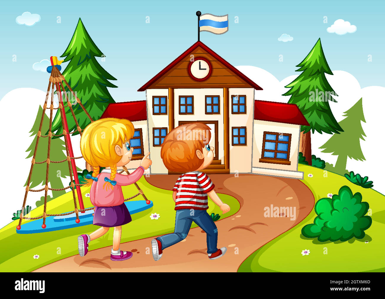 Children in the school scene Stock Vector Image & Art - Alamy