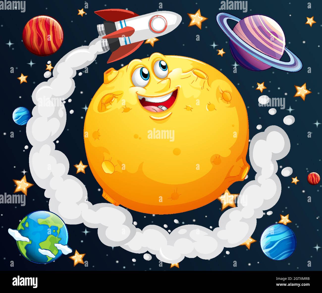 Happy moon Stock Vector Images - Alamy