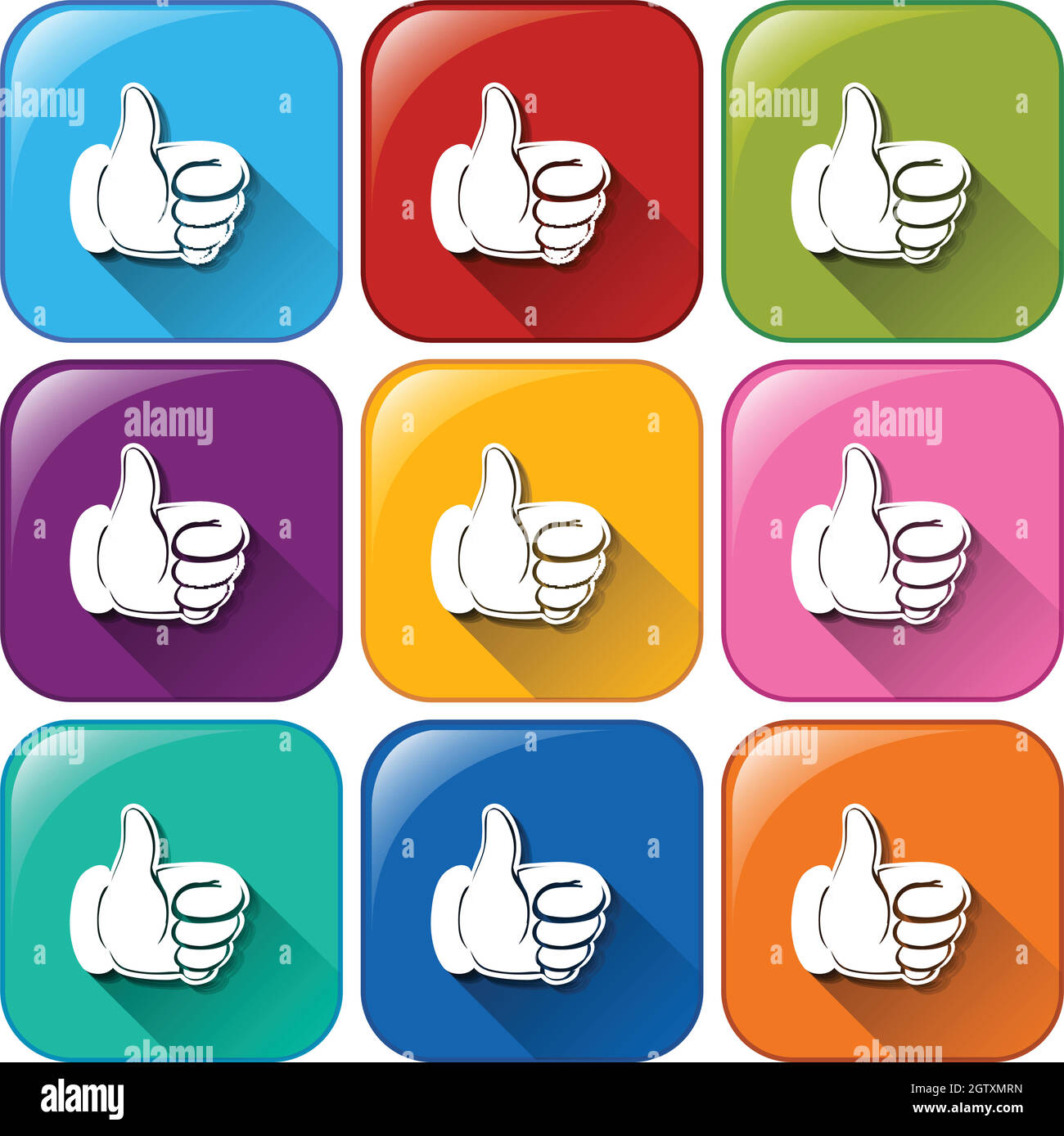 Buttons with hands showing approval Stock Vector Image & Art - Alamy
