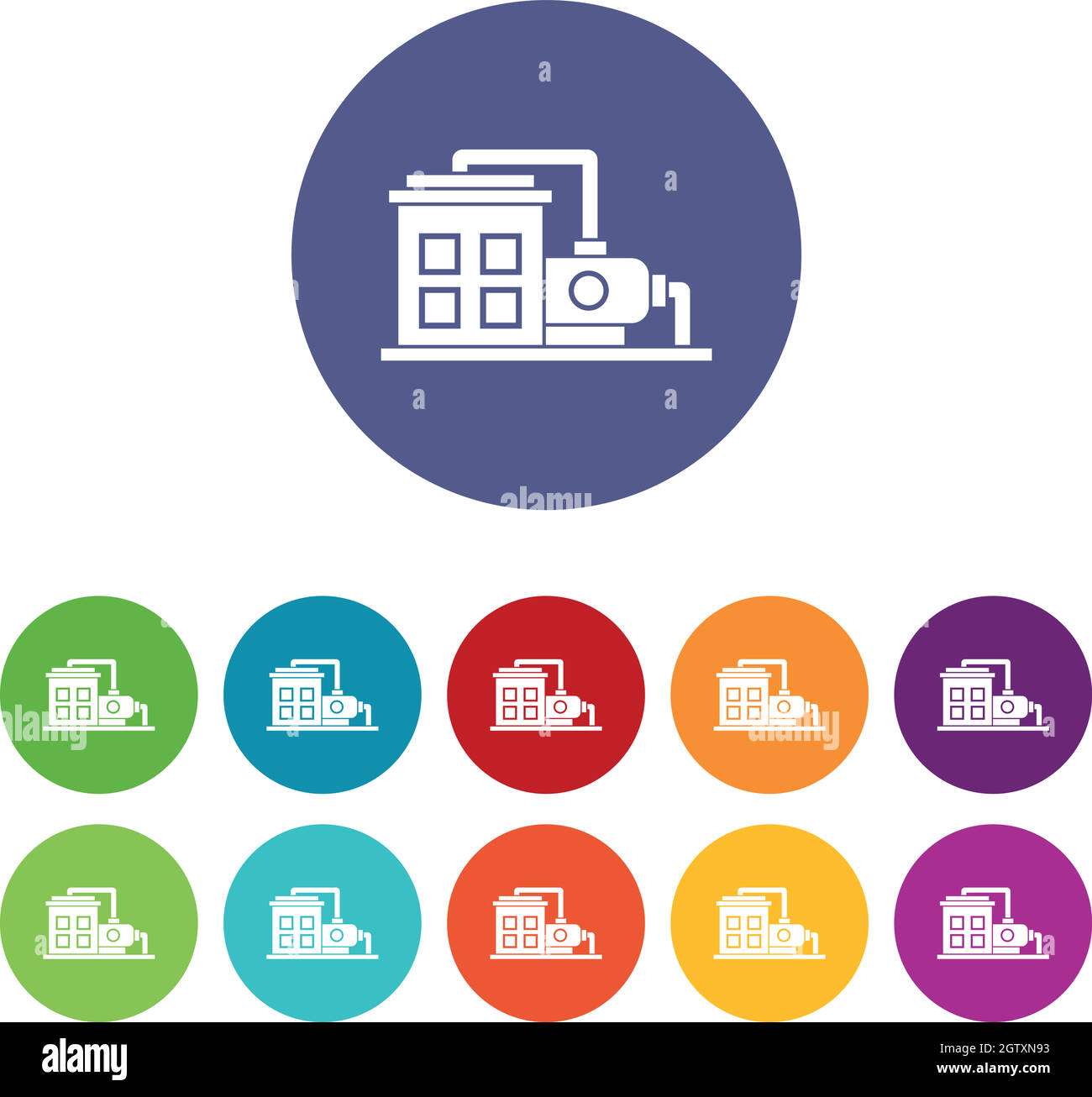 Factory building set icons Stock Vector Image & Art - Alamy