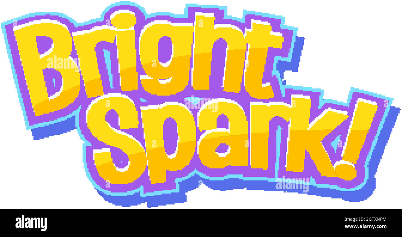 Font design for word bright spark in yellow Stock Vector Image & Art ...