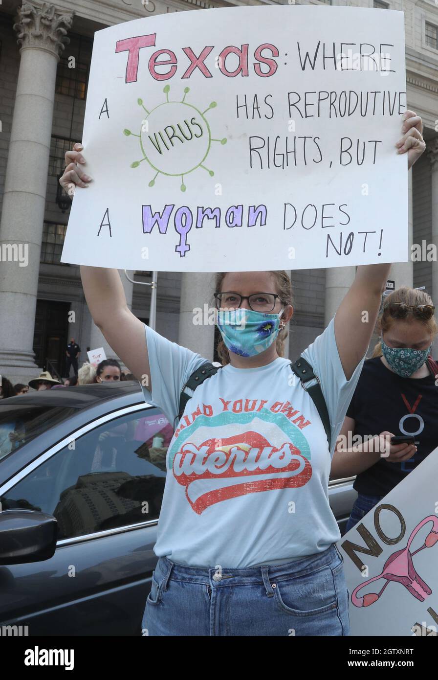 New York, New York, USA. 2nd Oct, 2021. An activist attends the ""˜This ...