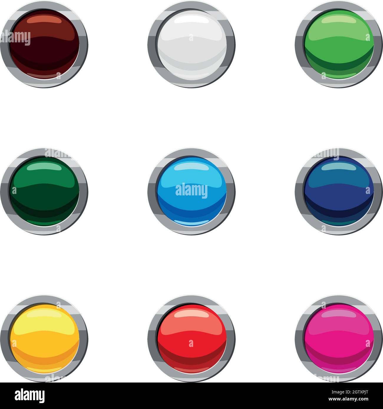 Kinds of online buttons icons set, cartoon style Stock Vector Image ...