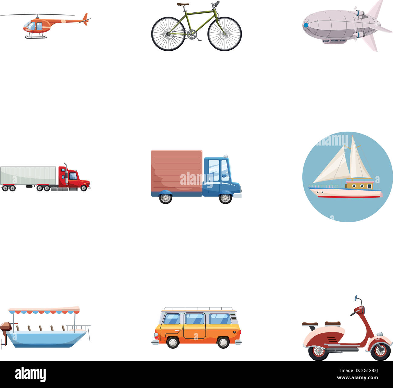 Types of transport icons set, cartoon style Stock Vector Image & Art ...